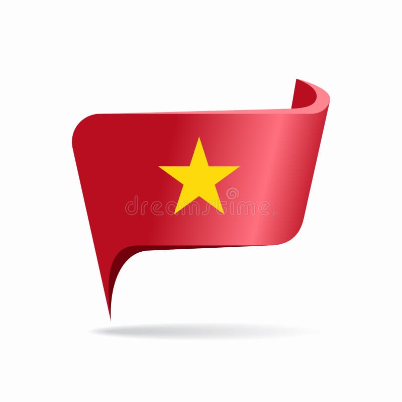 Vietnamese Flag Map Pointer Layout. Vector Illustration. Stock Vector ...