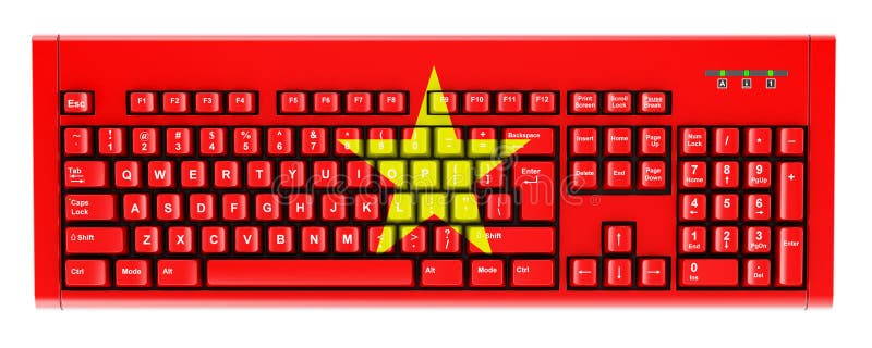 Vietnamese Flag Painted on Computer Keyboard. 3D Rendering Stock ...