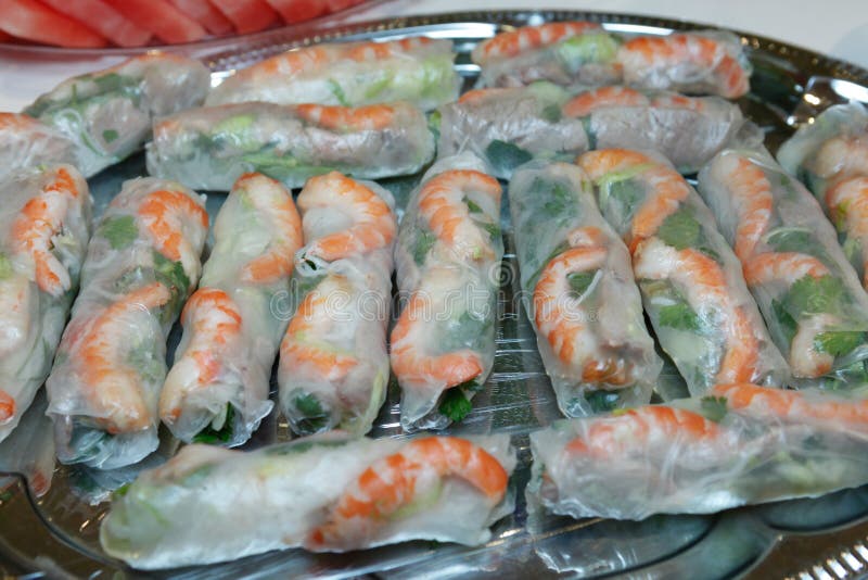 Vietnamese Fresh Rice Paper Rolls Stock Image - Image of springroll ...