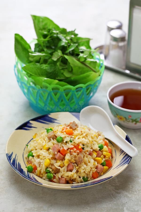 Vietnamese fried rice stock photo. Image of green, home - 216049966