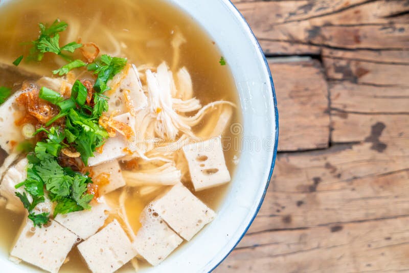 Vietnamese Rice Noodles Soup with Vietnamese Sausage Served Vegetables ...