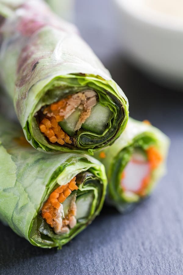 Vietnamese Spring Roll with Vegetable and Crab Stick Stock Photo ...