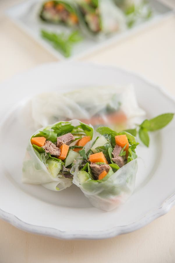 Vietnamese spring rolls stock image. Image of cooking - 74043699