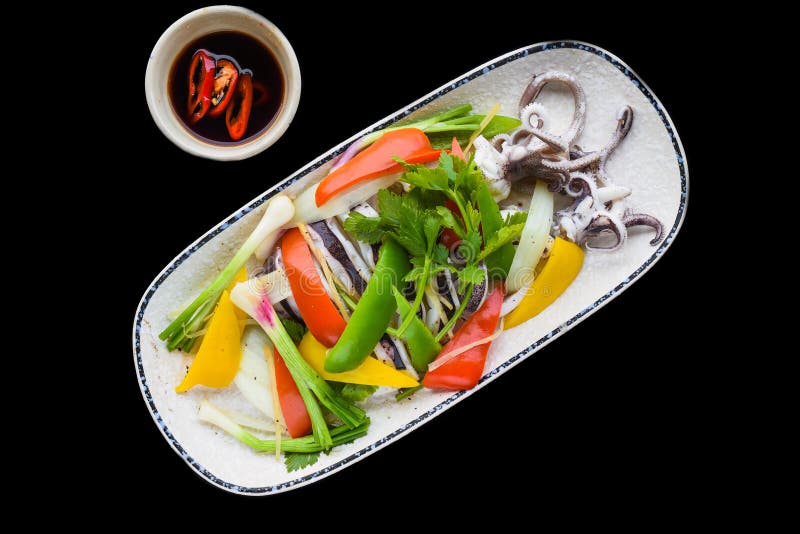 Vietnamese Squid Cocktail with Squid Meat in Coconut Isolated for a ...