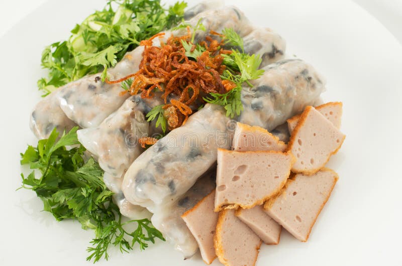 Vietnamese Steamed Rice Noodle Rolls Stock Image - Image of diet ...