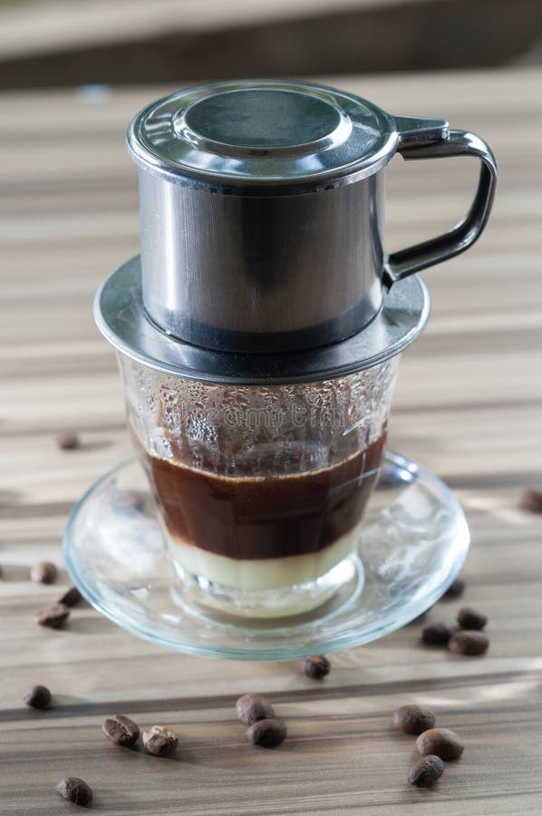 Vietnamese Style Drip Coffee with Condense Milk, Decorated with Coffee ...