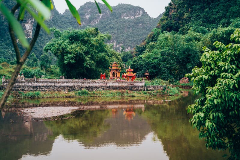 Vietnamese temple stock photo. Image of landscape, tourism - 87528264