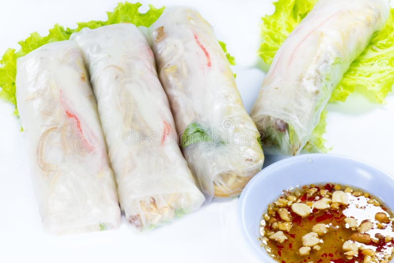 Vietnamesisk Rispapper Rullar Med Räkor Fotografering för Bildbyråer ...