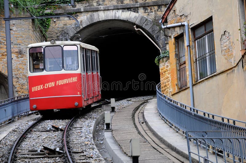 Vieux Lyon Fourviere Funiculaire in Tunnel Editorial Stock Photo ...