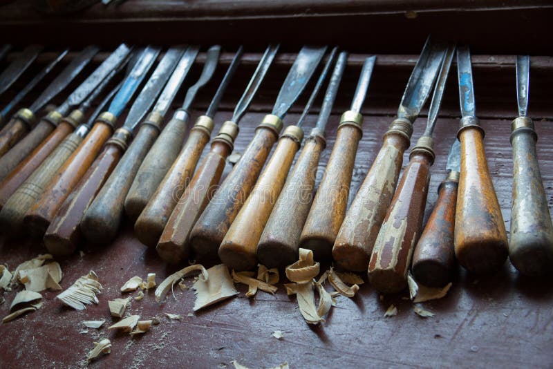 Vieux Outils De Charpentier Image stock - Image du bricoleur, bois ...