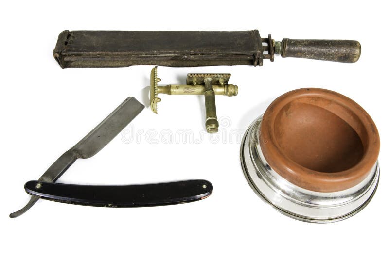 Vieux rasoir de rasage image stock. Image du matériel - 43030805