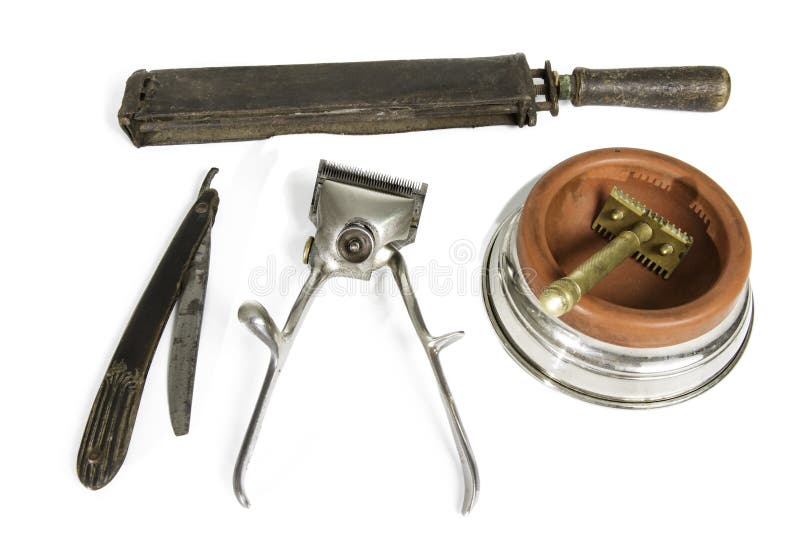 Vieux rasoir de rasage image stock. Image du matériel - 43030805