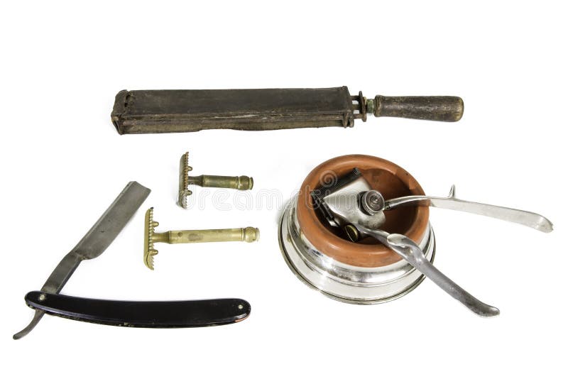 Vieux rasoir de rasage image stock. Image du matériel - 43030805
