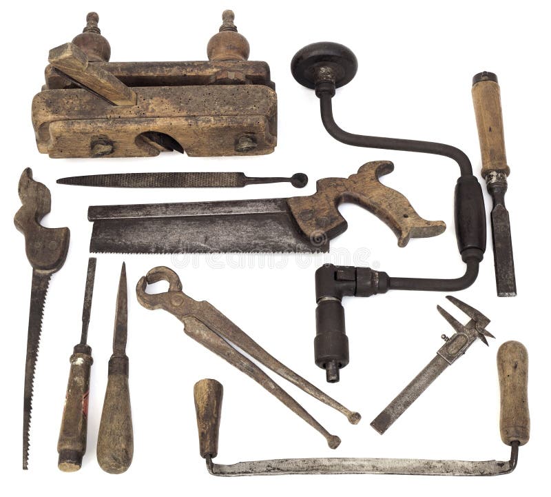 Vieux Outils De Charpentier Image stock - Image du objet, foreuse: 59671607