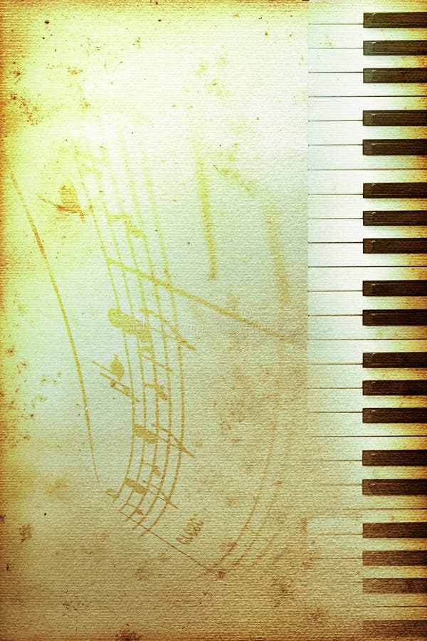 Piano Sur Le Fond De Papier Avec Des Notes De Musique Illustration de ...