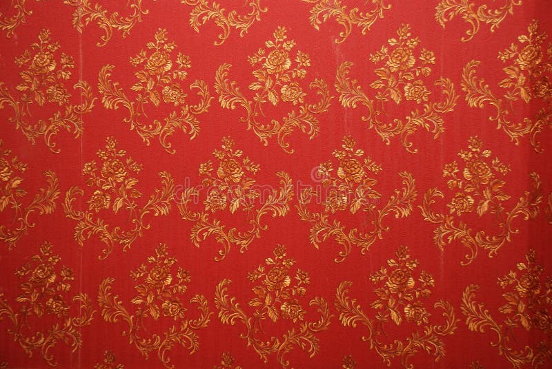 Vieux papier peint rouge photo stock. Image du conception - 6257096