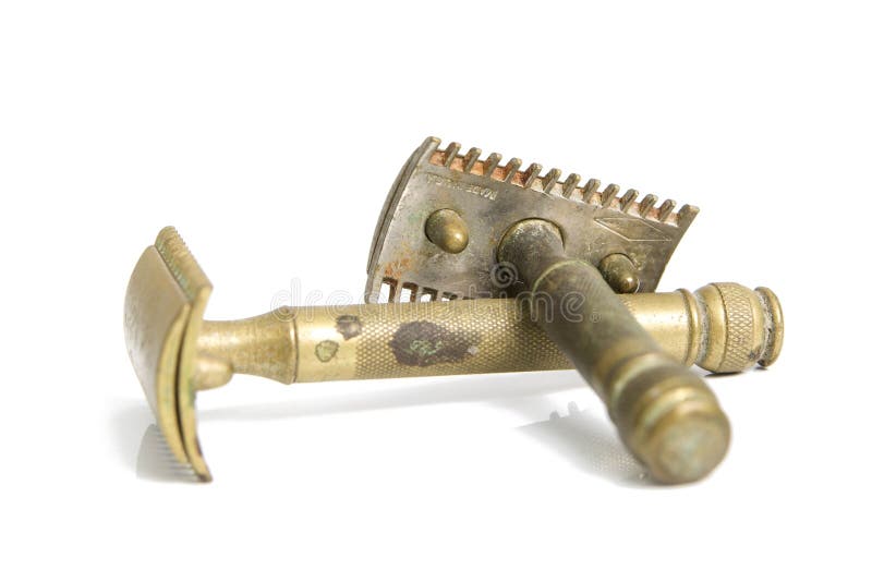 Vieux rasoir de rasage image stock. Image du matériel - 43030805