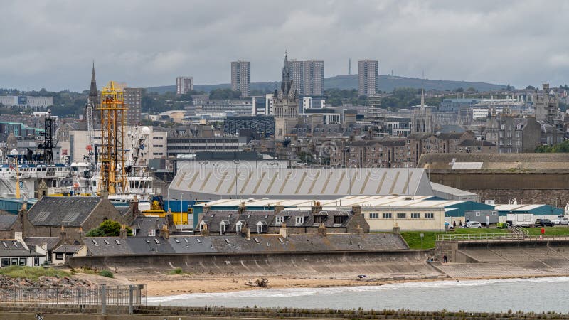 View of Aberdeen Bay and the Beach, Aberdeen, Scotland, UK Editorial ...