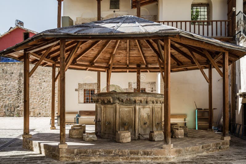 View of an Ablution Fountain for Islamic Prayers in a Mosque Backyard ...