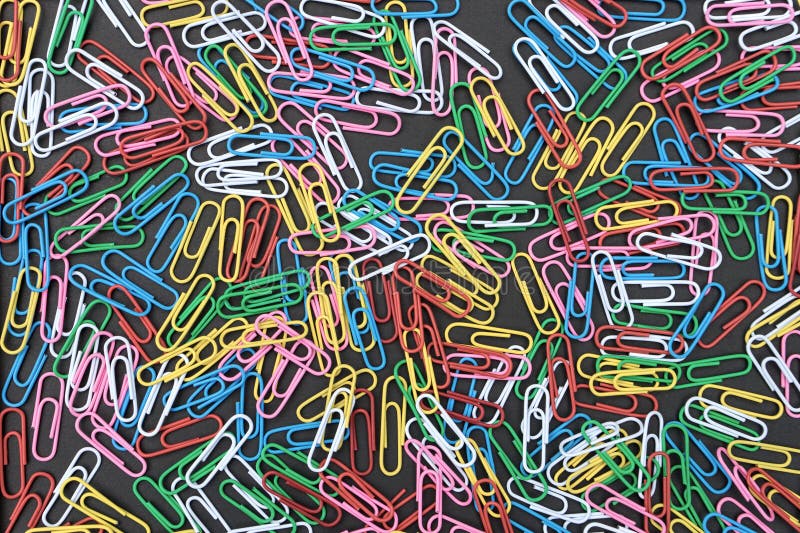 Black Background with Colorful Paper Clips Stock Image - Image of ...