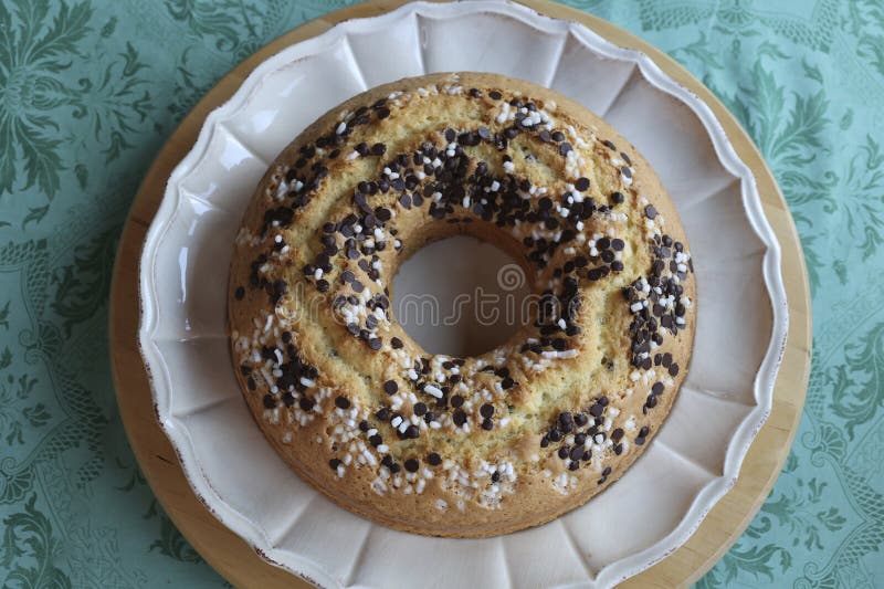 View from Above of Bundt Cake with Chocolate Stock Image - Image of ...