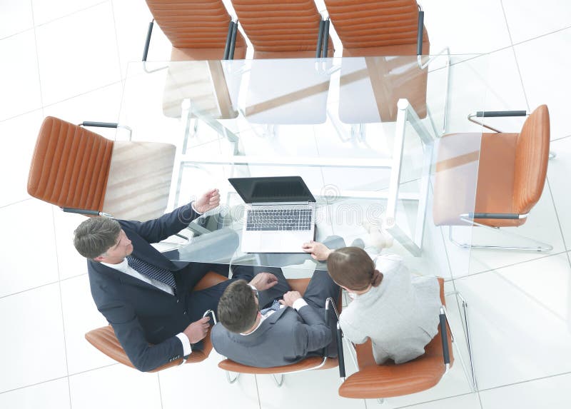 View from Above. Business Team at the Desk Stock Image - Image of ...