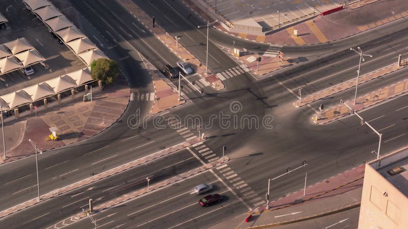 DOHA, QATAR - OCTOBER 25, 2024: Aerial View of Busy Urban Intersection ...
