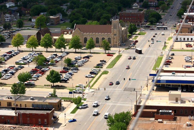 A View from Above a City Street Stock Image - Image of town, view: 25838475