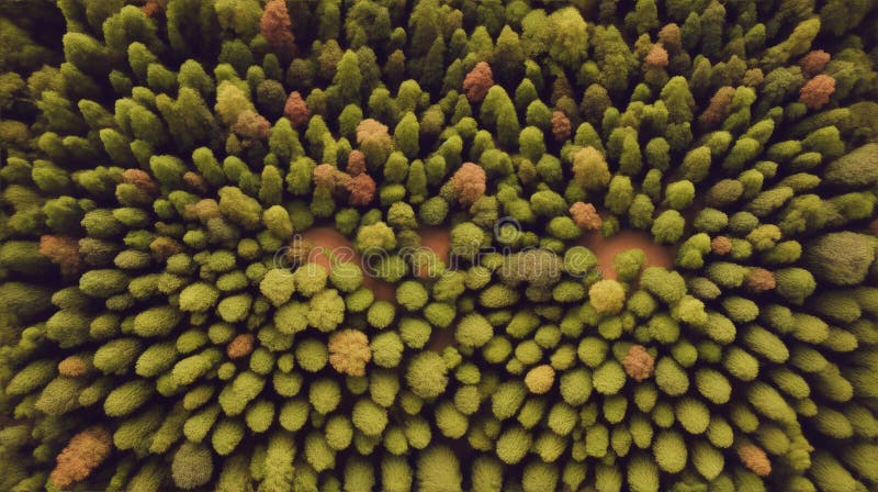 View from Above a Dense Forest, Vegetation, Pure Green Color Stock ...