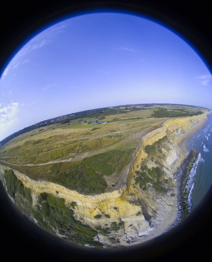View from Above on the Edge Cliff Near Seacoast from Drone Stock Image ...