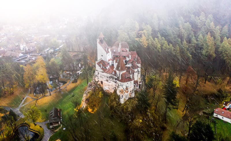 View from Above on Bran Castle Stock Photo - Image of fort, aerial ...