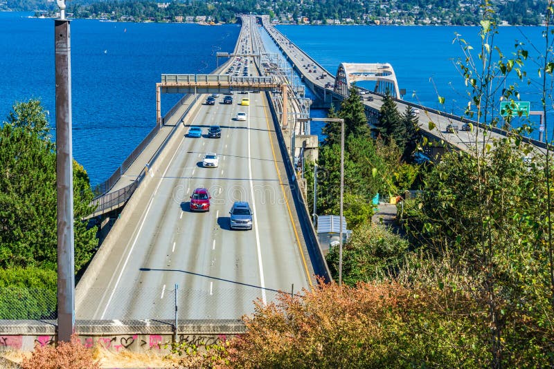 Above Seattle Bridges 3 stock photo. Image of artistic - 256048612