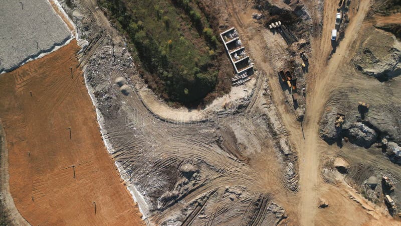 Top View Waste Landfill stock video. Video of heap, compactors - 303920351