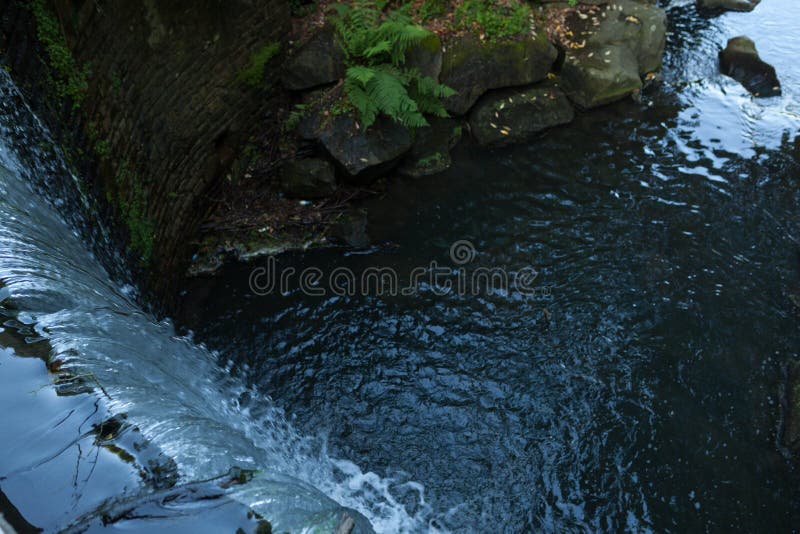View from Above of Little Waterfall in the Park Stock Photo - Image of ...