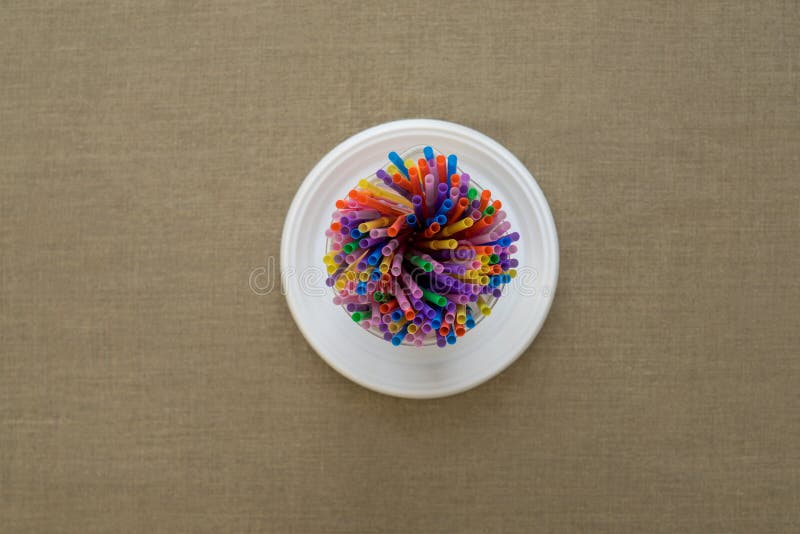 View from Above on Multi-colored Disposable Tubes Stock Image - Image ...