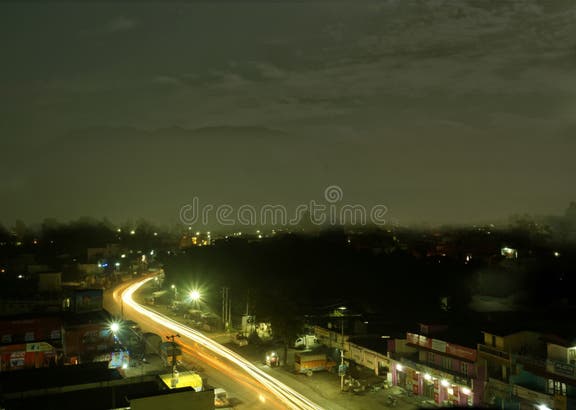 View from Above in the Night. Natural View in Rishikesh India Editorial ...