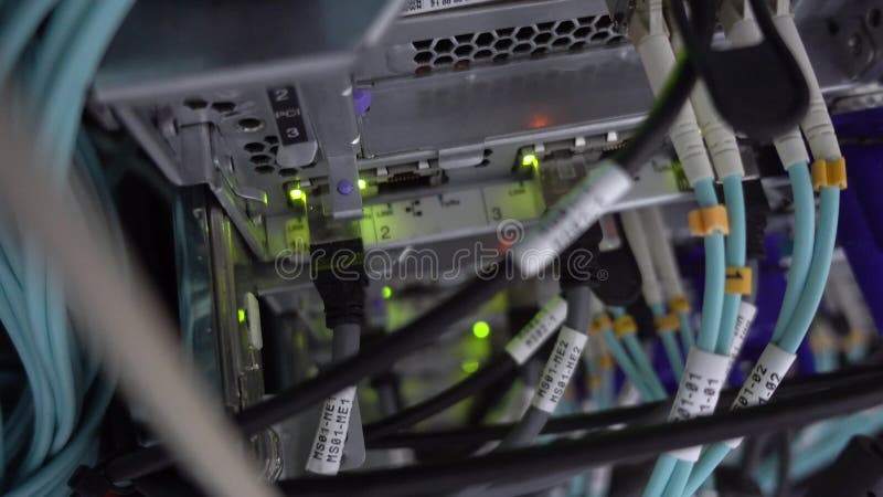 View from Above Optical Server. Server Rack Stock Video - Video of blue ...