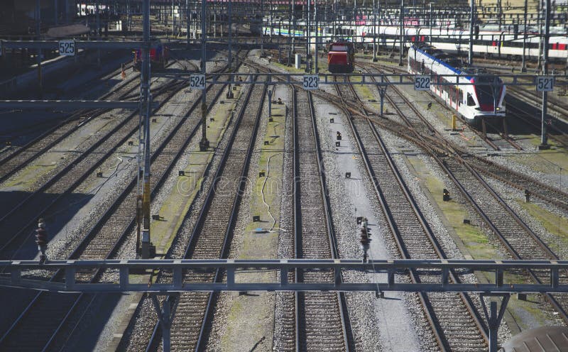 Parallel Railway Tracks Leading To the Station Stock Photo - Image of ...