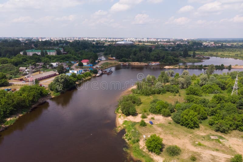 View from Above. River, River Port, City Stock Photo - Image of nature ...