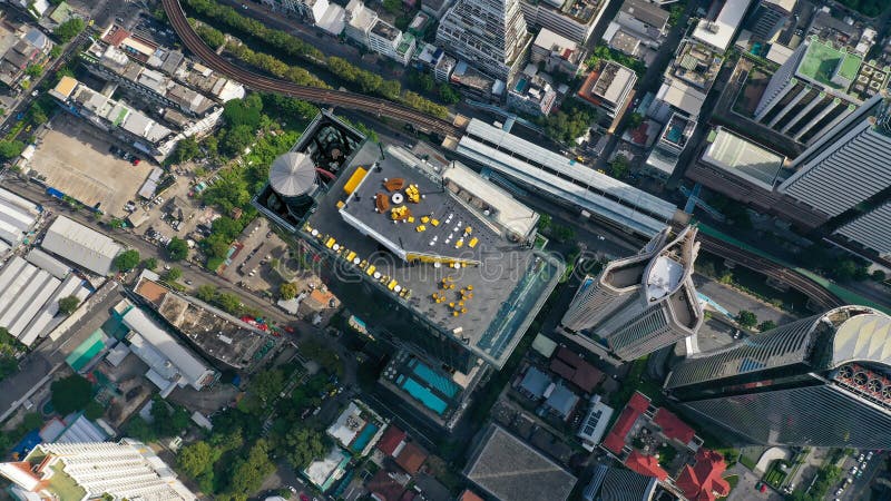 View from Above of the Rooftop in Highest Building in Bangkok Stock ...