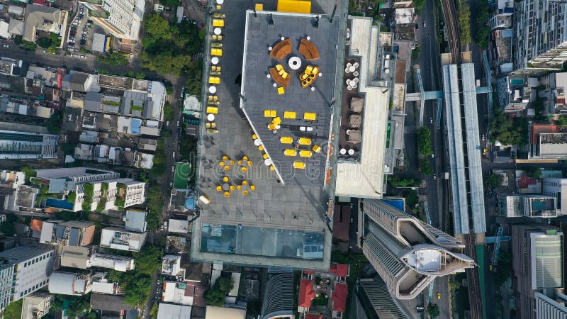 View from Above of the Rooftop in Highest Building in Bangkok Stock ...