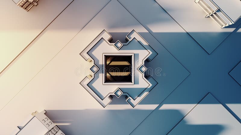 View from Above on Single Building Stock Illustration - Illustration of ...