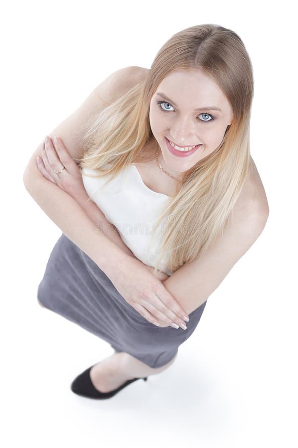 View from Above. Modern Young Business Woman Looking Up Stock Image ... View from Above. Modern Young Business Woman Looking Up Stock Image ...