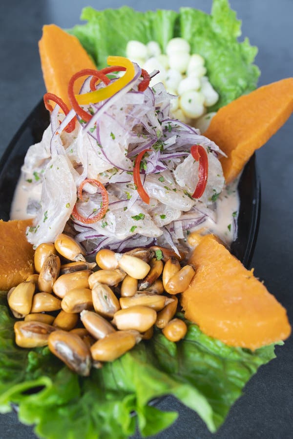 View from Above of a Typical Dish of Latin Cuisine. Peruvian Stock ...