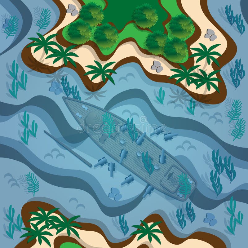 Tropical Islands on the Map. Stock Vector - Illustration of recreation ...