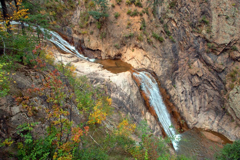 The View from Above a Two Drop Waterfall Stock Image - Image of ...