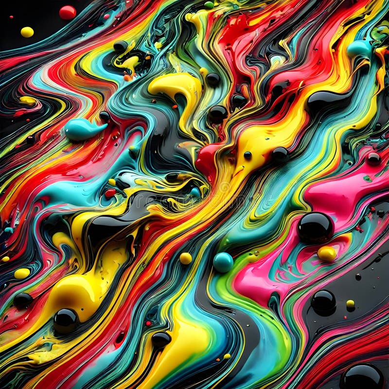 An Abstract Design Featuring Liquid Colors Spread Stock Illustration ...