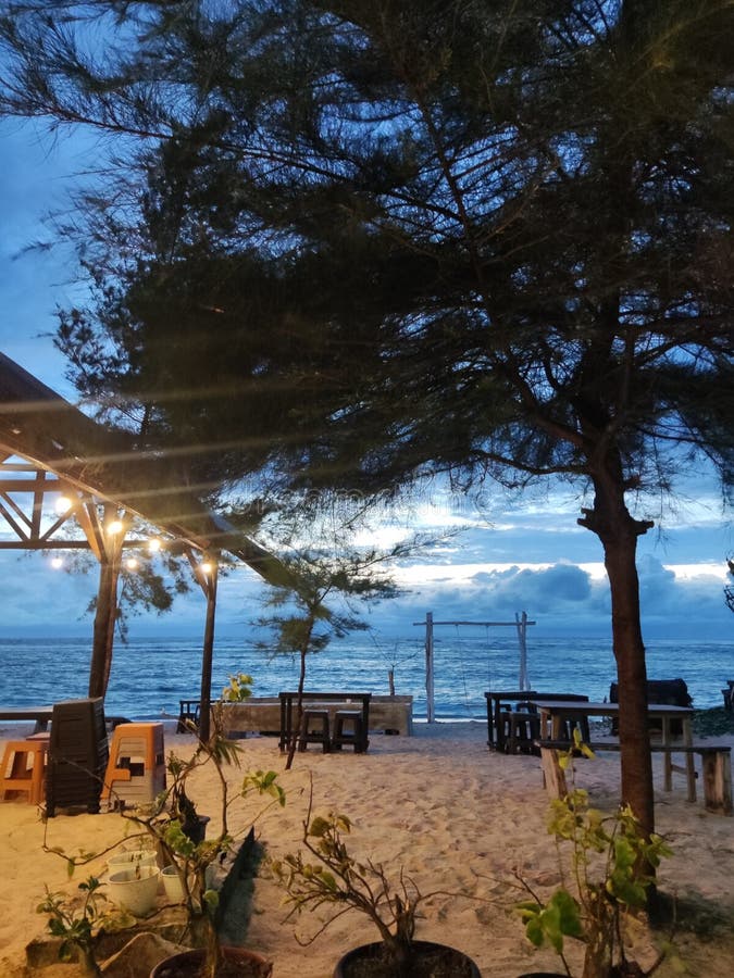 View on Aceh Beach at Sunset Stock Image - Image of morning, beach ...