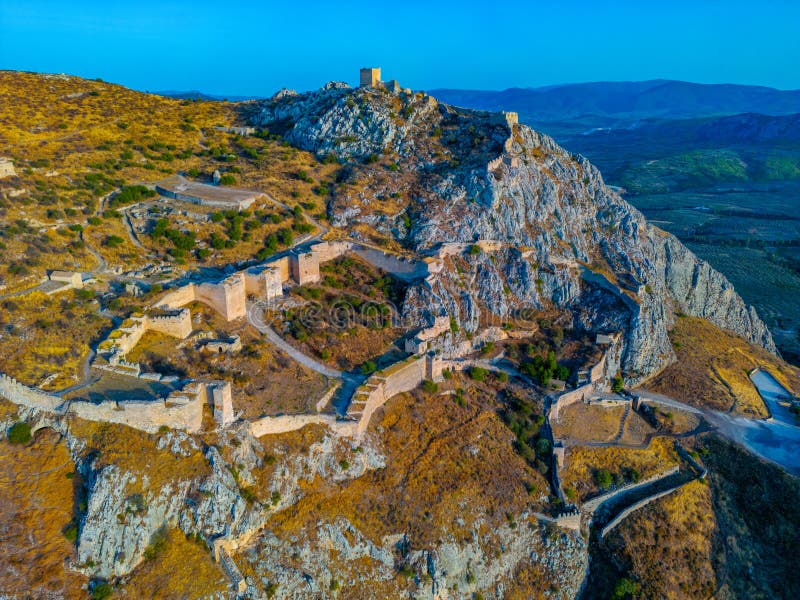 View of Acrocorinth Castle in Greece Stock Image - Image of peloponnese ...