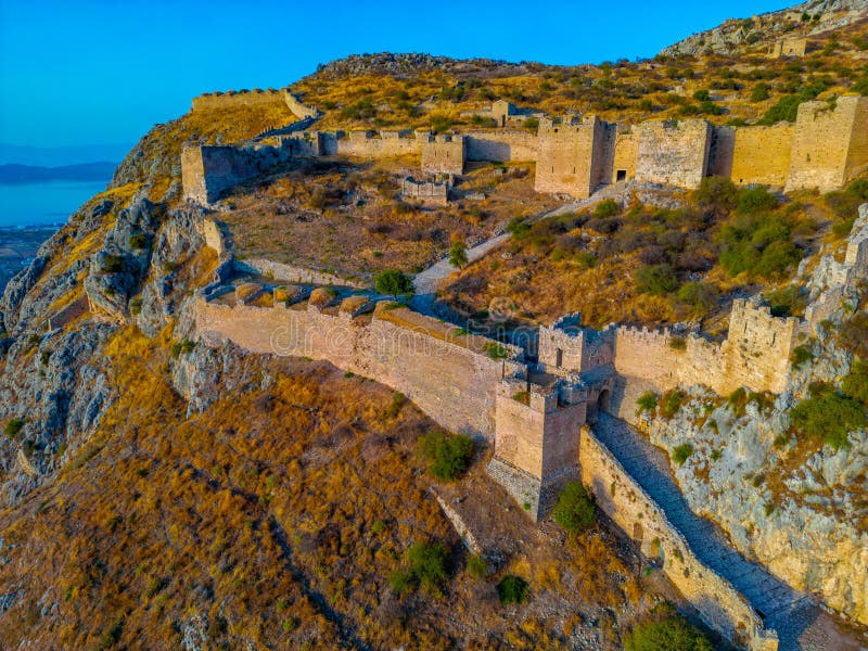 View of Acrocorinth Castle in Greece Stock Image - Image of acrocorinth ...